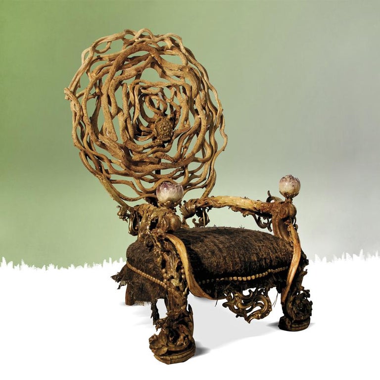 Double Amethyst Armchair with 2 Amethyst Stone For Sale at 1stDibs