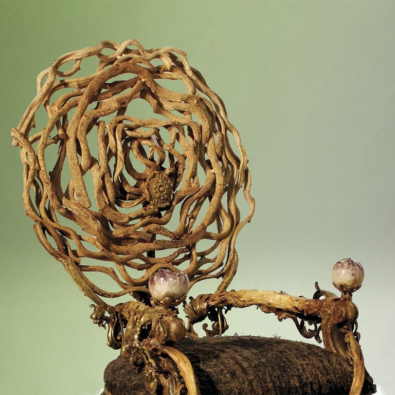 Double Amethyst Armchair with 2 Amethyst Stone For Sale at 1stDibs