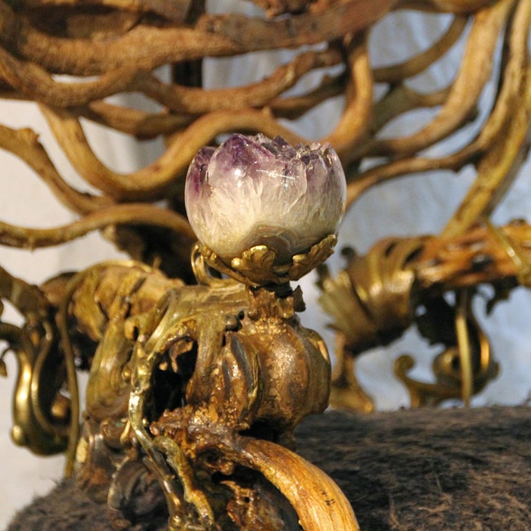 Double Amethyst Armchair with 2 Amethyst Stone For Sale at 1stDibs