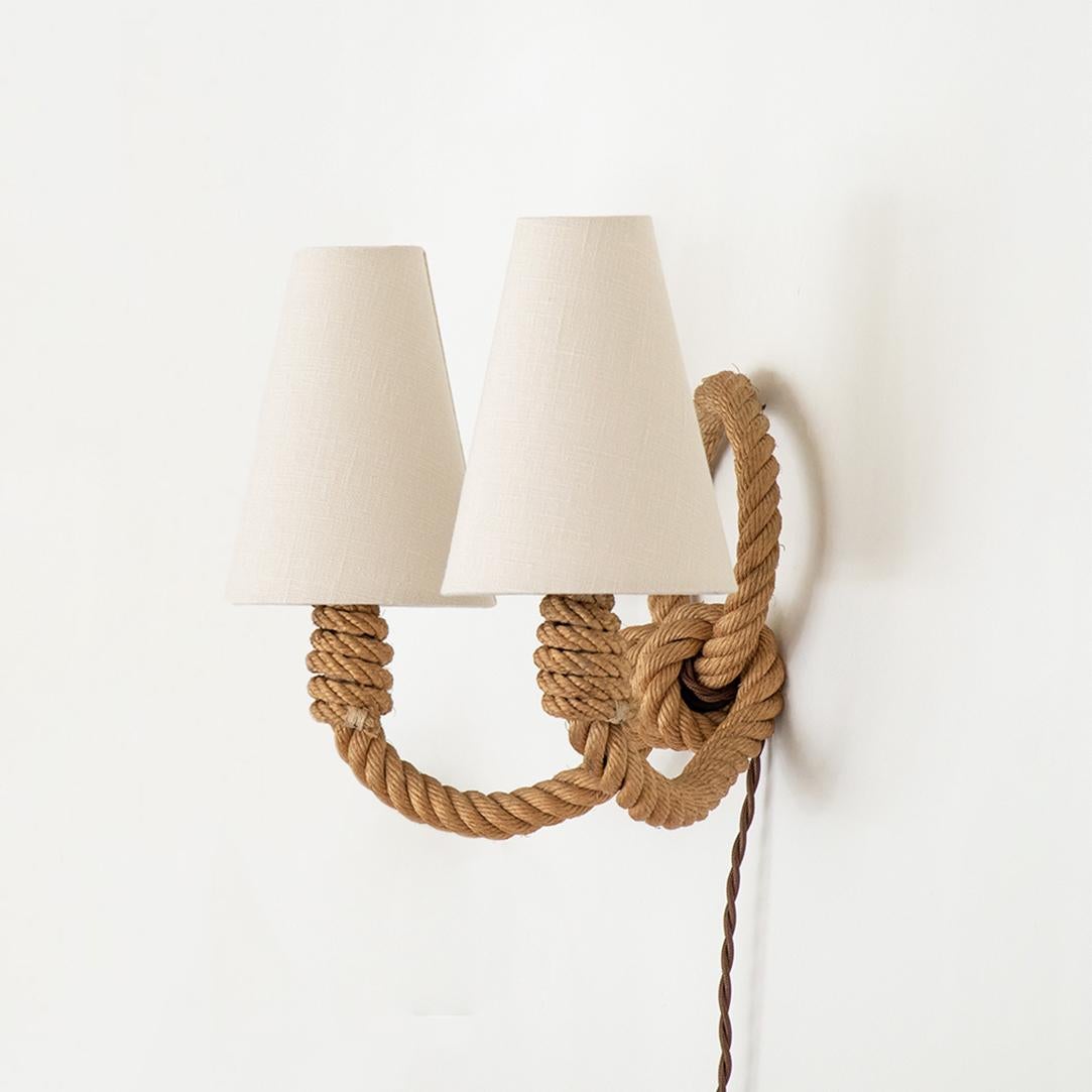 Double Arm Rope Sconce by Audoux Minet at 1stDibs