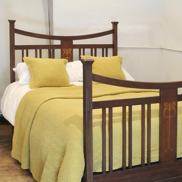 Double Art Nouveau Slatted Bed - WD47 For Sale at 1stDibs