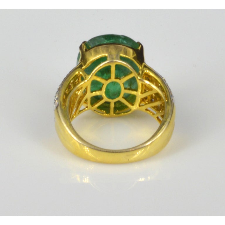 Customizable Double Band Unique Natural Emerald Engagement Ring For ...