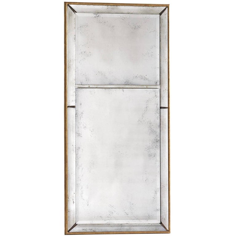 Double Beveled Glass Bordered Gilt Frame with Two-Part Mirror at ...