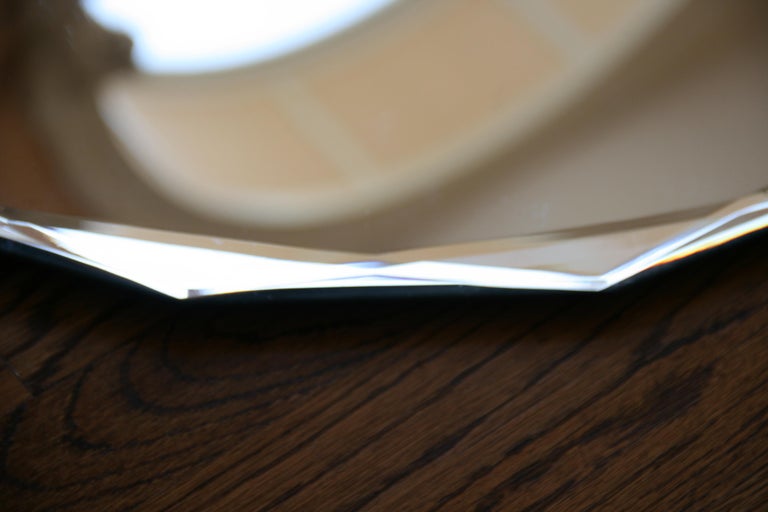 Italian Vintage Frameless Double Beveled Glass Multi Angled Mirror ...