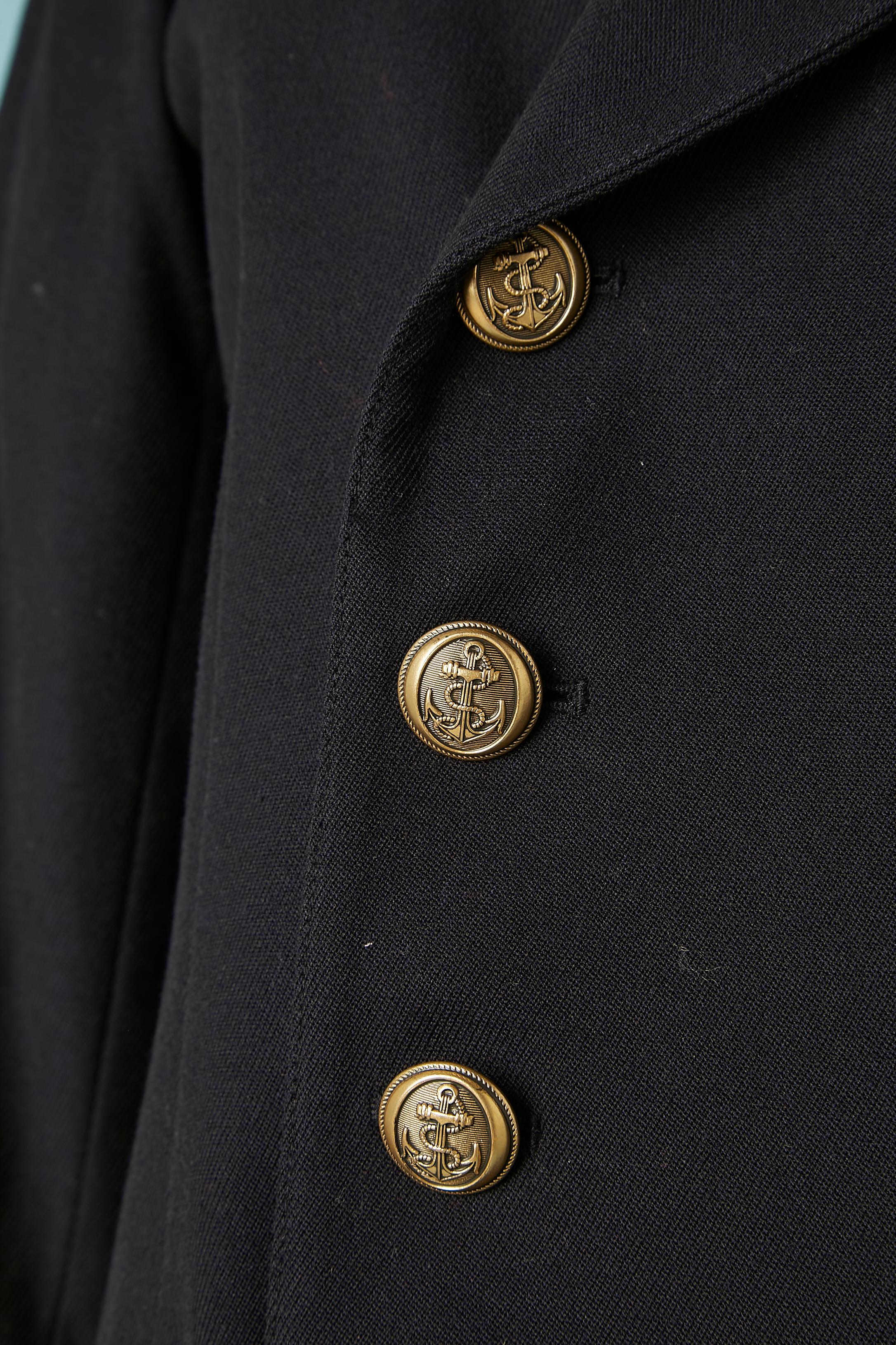 Double-breasted navy blue blazer with gold lurex decoration Polo Ralph ...