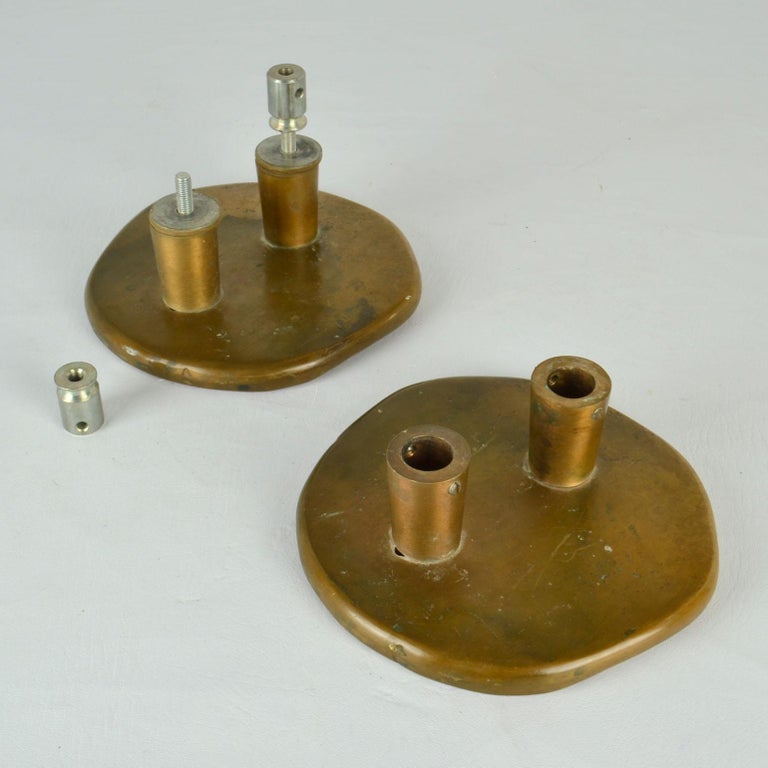 Double Bronze Push Pull Door Handles with Coins for Double Doors For ...