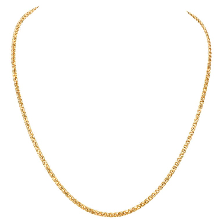 Double Cable Link Chain In 18k Yellow Gold at 1stDibs