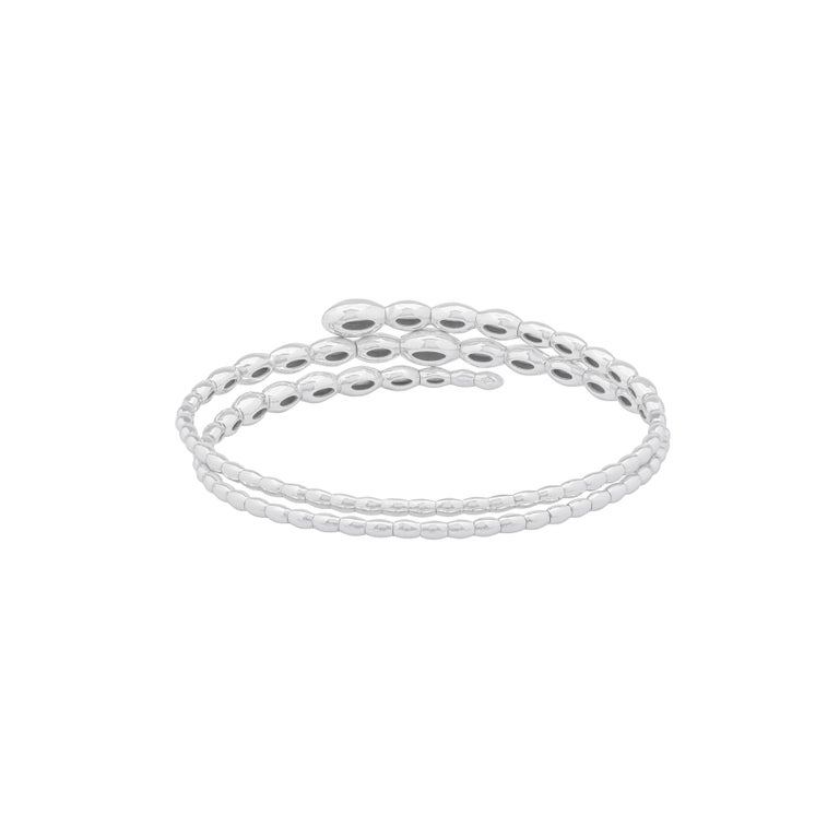 Double Circle 18k White Gold and Diamonds Spring Bracelet For Sale at ...