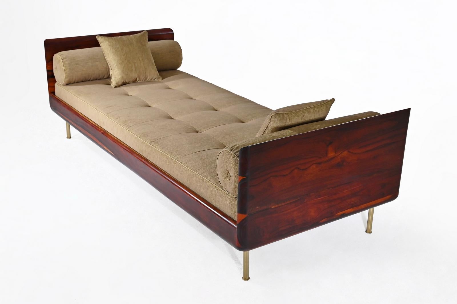 Double Daybed Reclaimed Hardwood and Solid Brass Bases by P. Tendercool ...