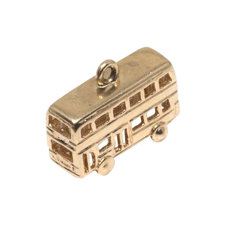 Double Decker London Bus 14 Karat Gold Charm at 1stDibs
