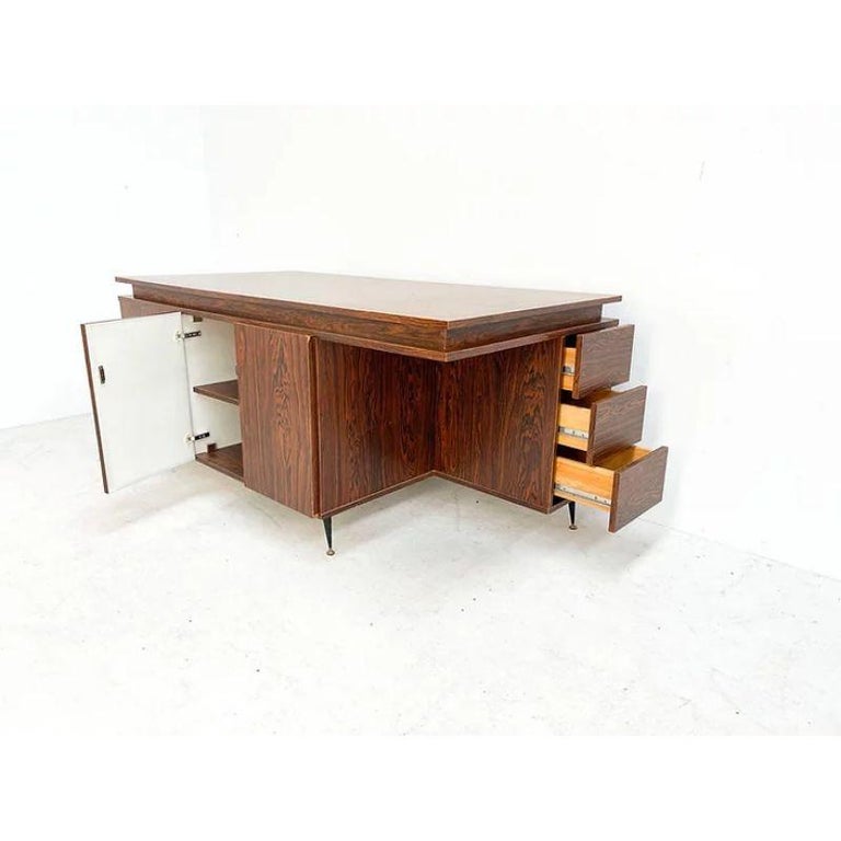 Double Desk with Side Drawers and Two Cabinets at 1stDibs | double desk ...