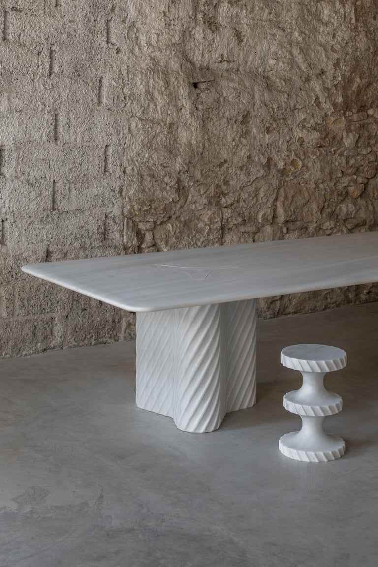 Marble Double Diagonos Table by India Mahdavi For Sale at 1stDibs
