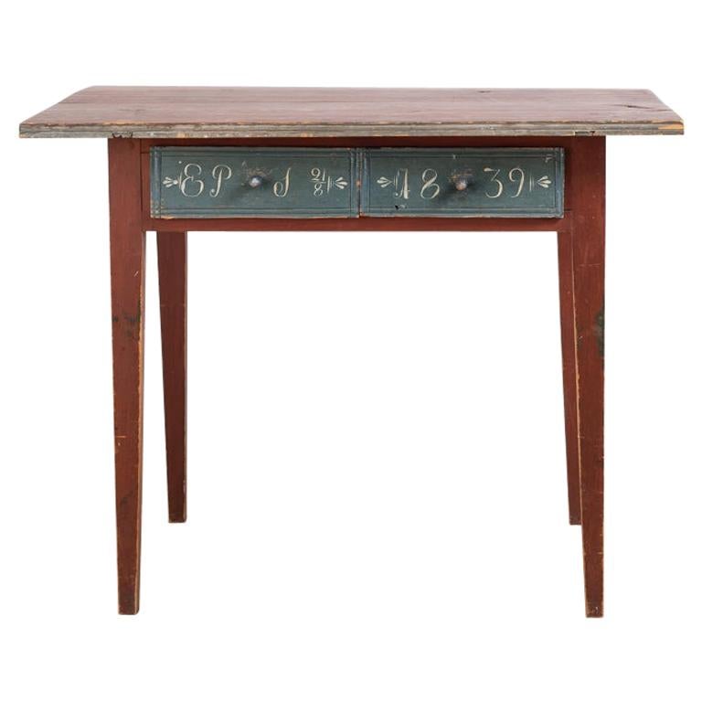 Double Drawer Writers Table from Hälsingland, Sweden For Sale at 1stDibs