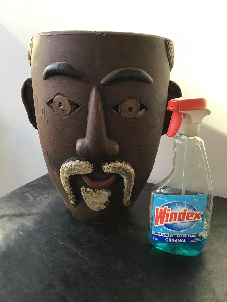 Double Face Ceramic Vase of Man For Sale at 1stDibs