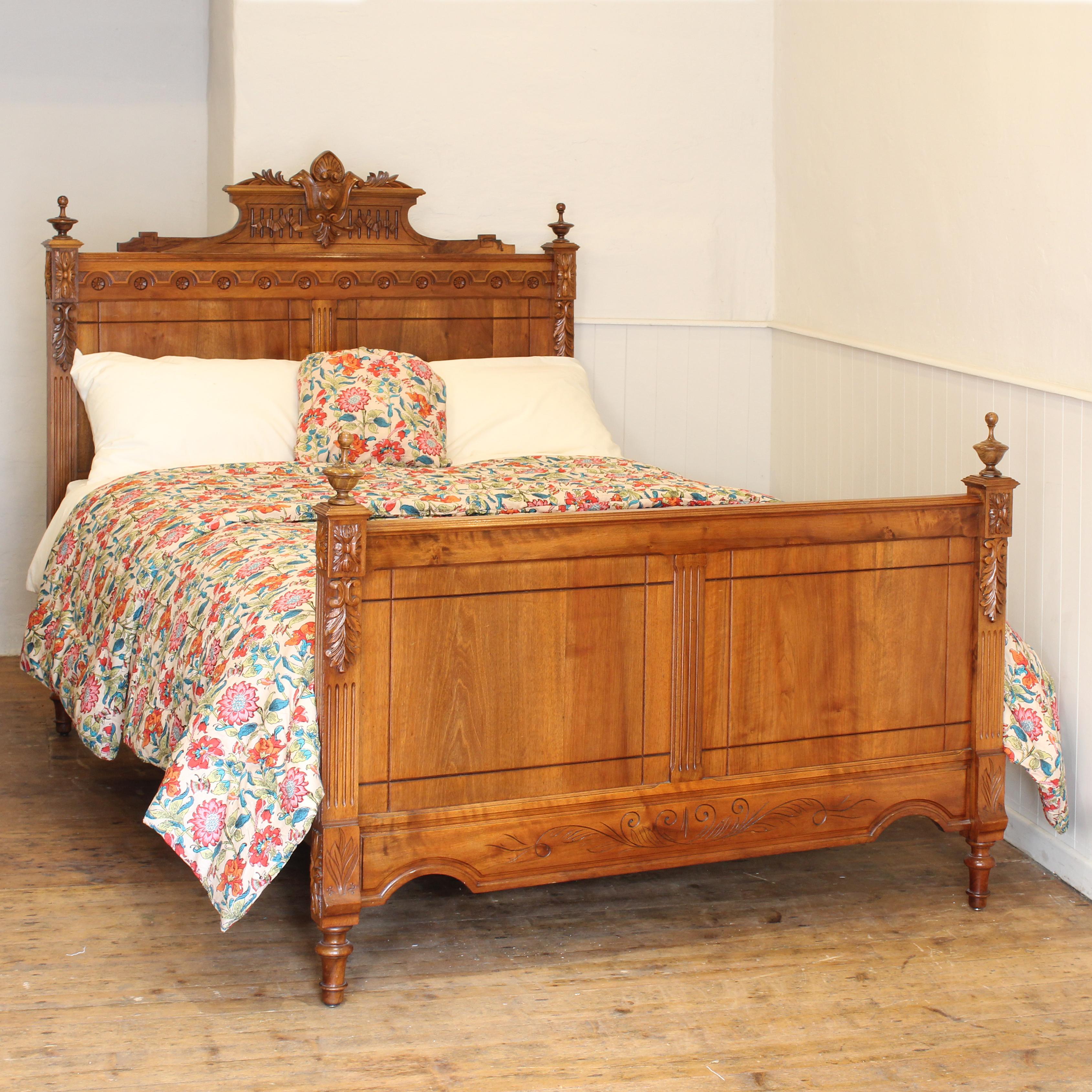 Double French Walnut Bed - WD50 For Sale at 1stDibs