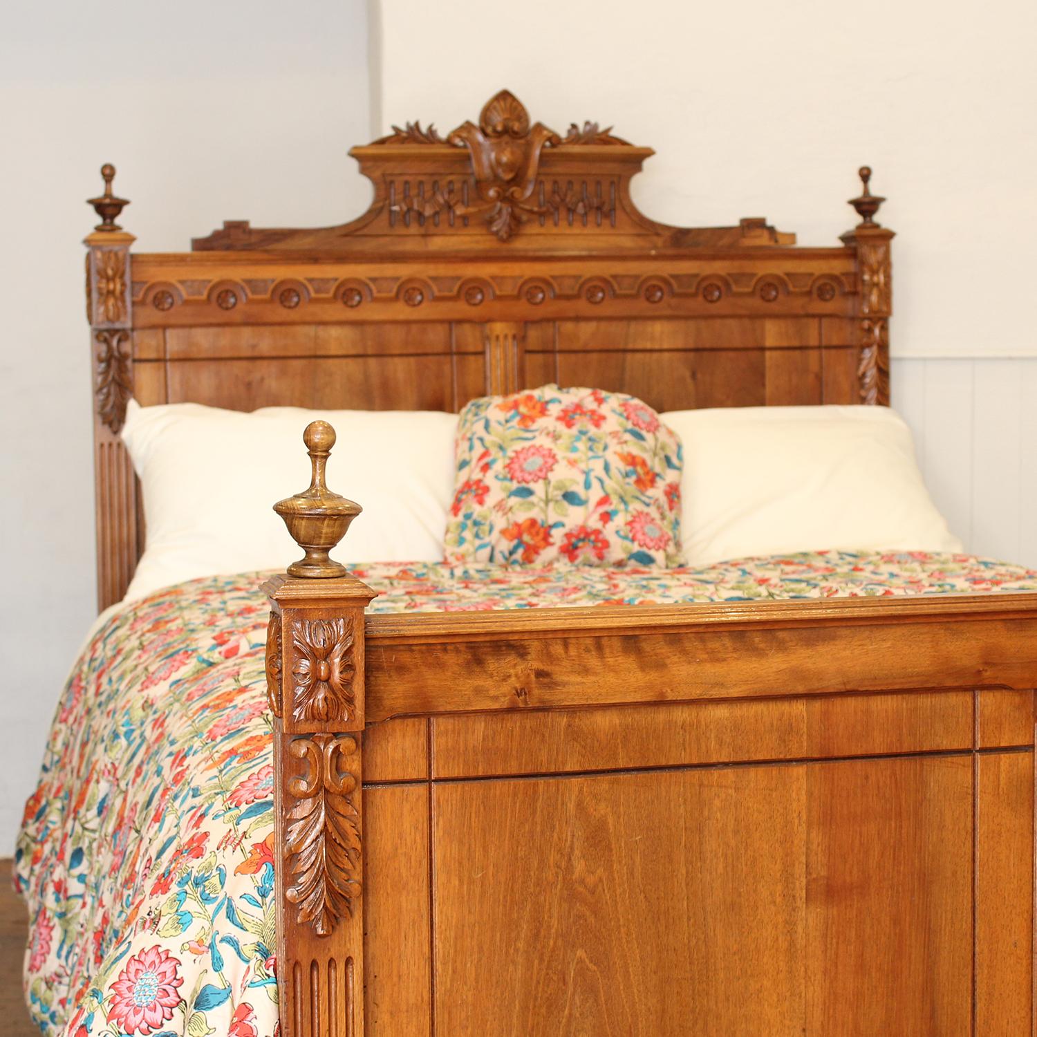 Double French Walnut Bed - WD50 For Sale at 1stDibs