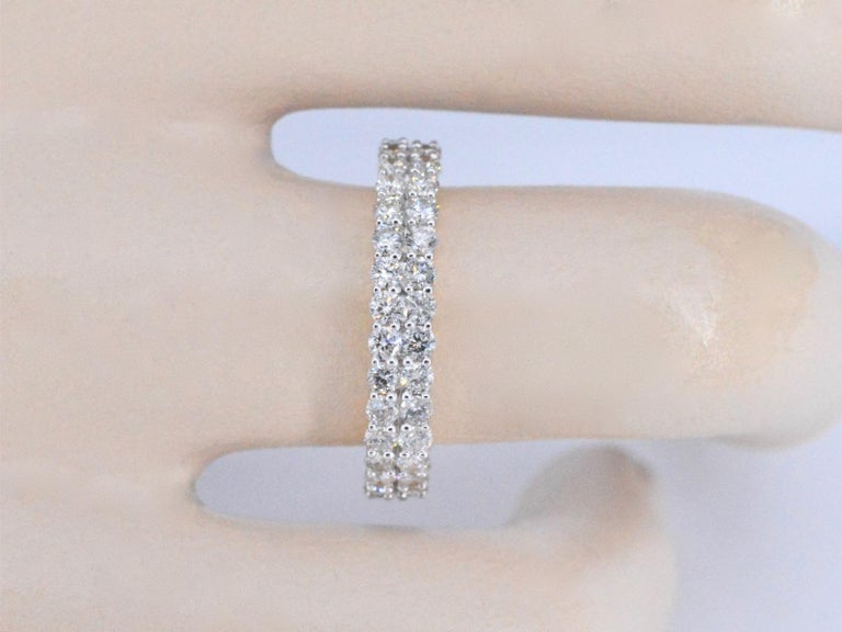 Double Gold Eternity Ring with Brilliant Cut Diamonds For Sale at 1stDibs