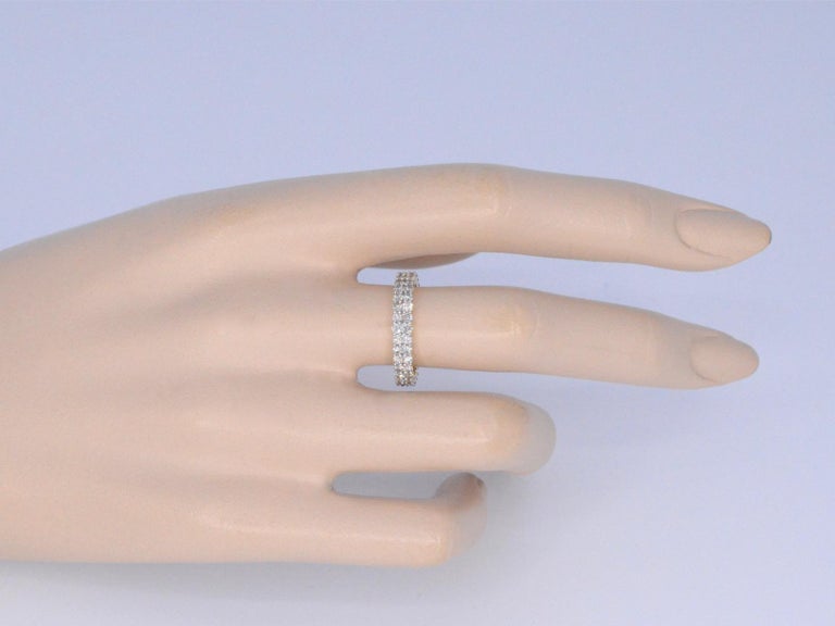 Double Gold Eternity Ring with Brilliant Cut Diamonds For Sale at 1stDibs