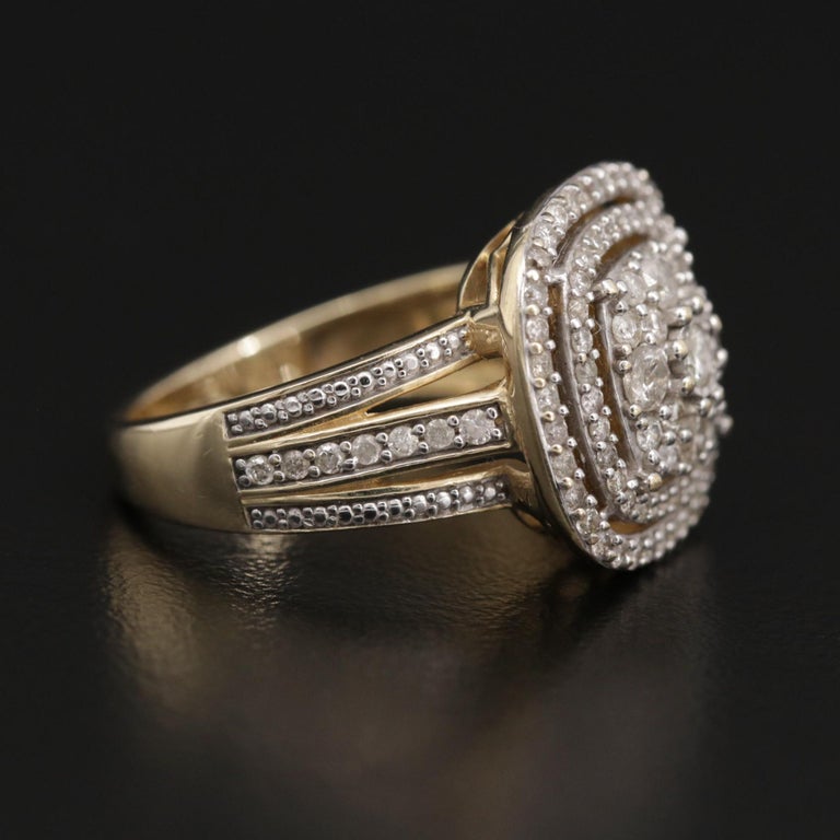 Customizable Double Halo Diamonds Engagement Ring, Unique Diamond ...