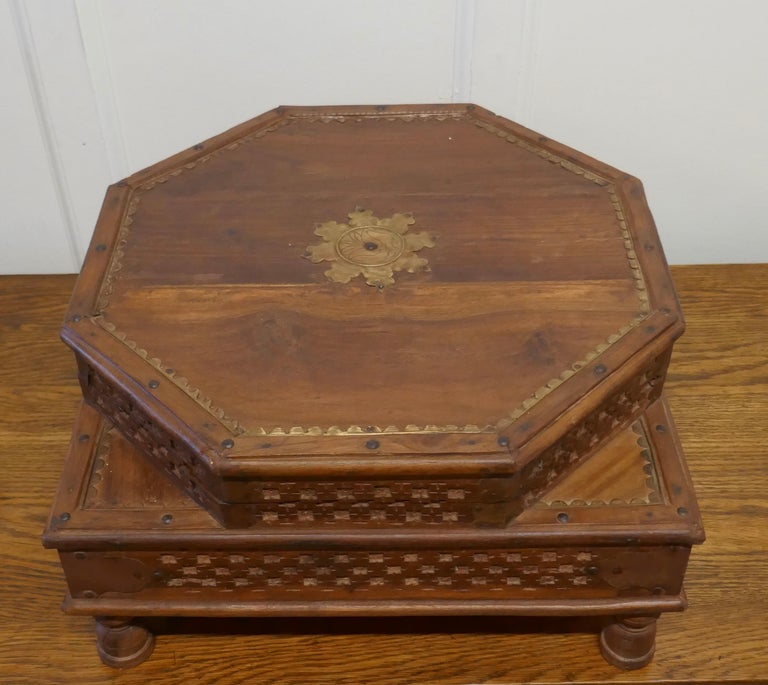 Double Height Carved Indian Box For Sale at 1stDibs