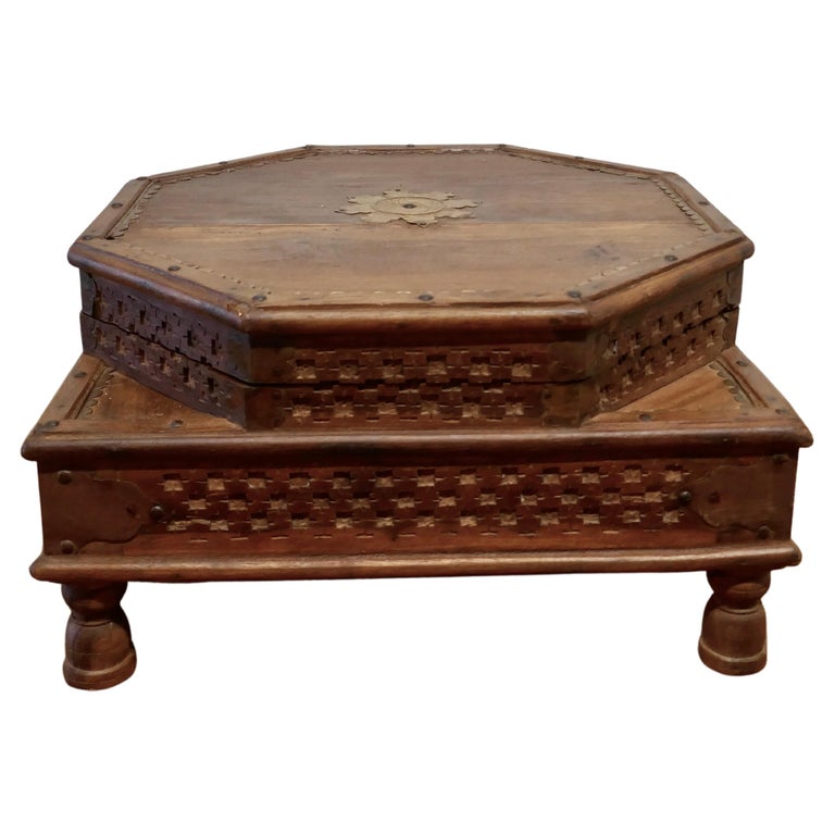 Double Height Carved Indian Box For Sale at 1stDibs