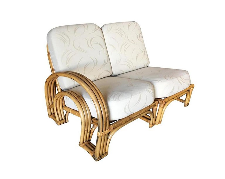 "Double Horseshoe" Rattan Sofa, Table and Chair Living-Room Set For ...