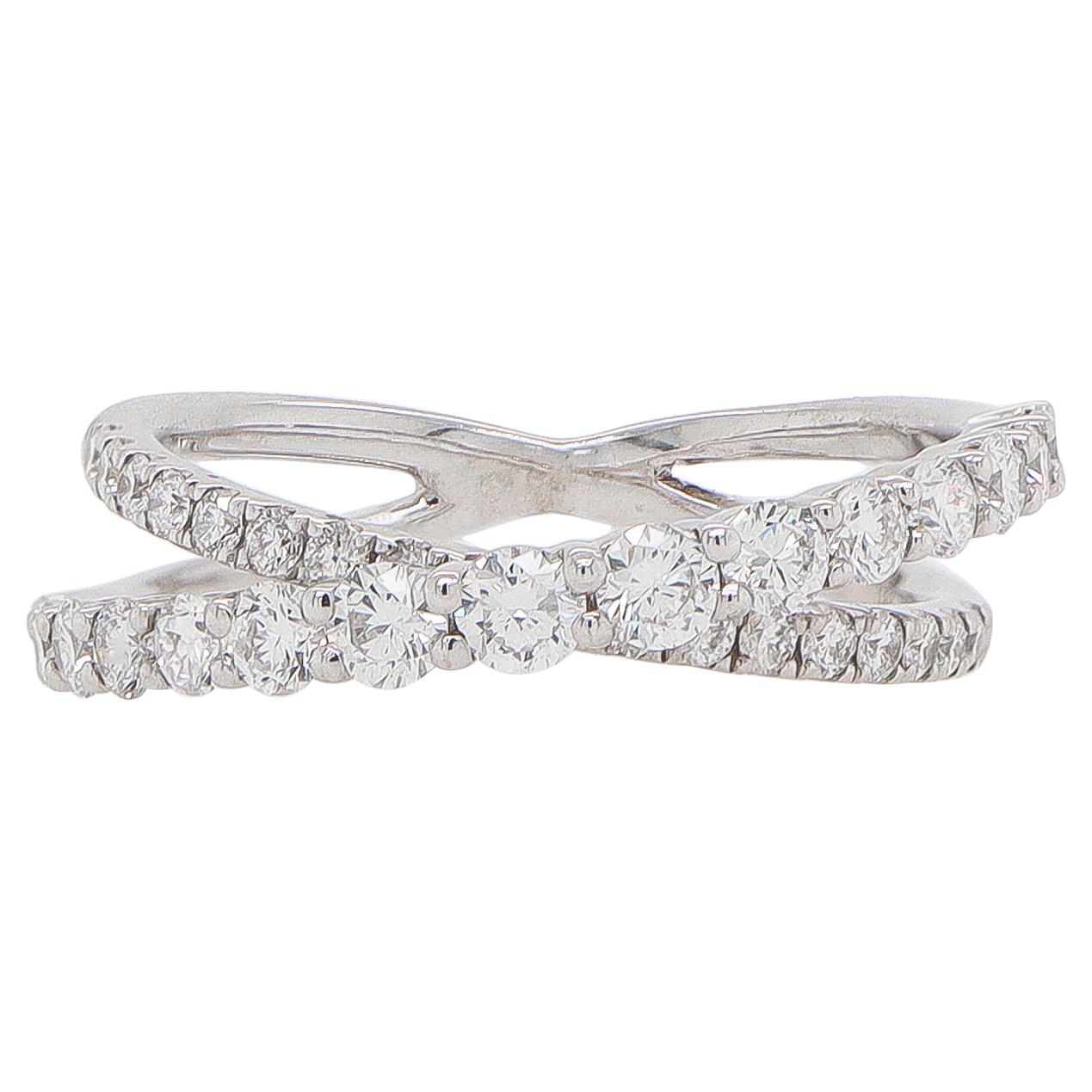 Bvlgari 18 Karat White Gold 0.85 Carat Diamond Eternity Ring at 1stDibs