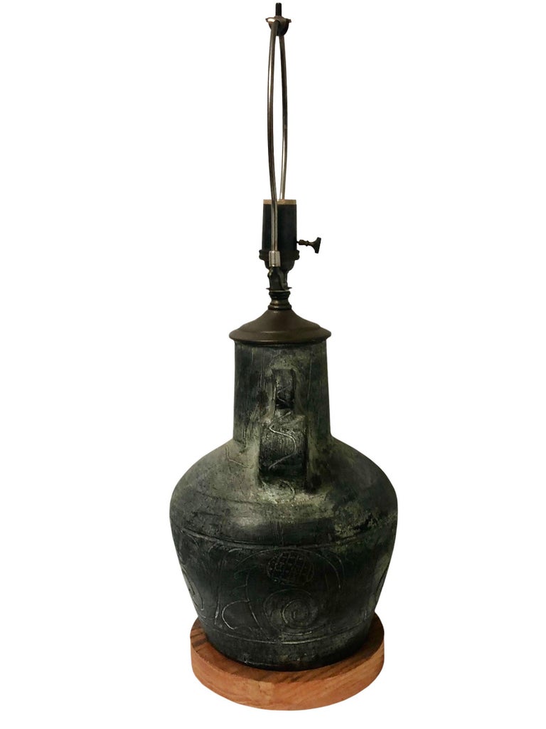 Double Loop Pottery Lamp at 1stDibs