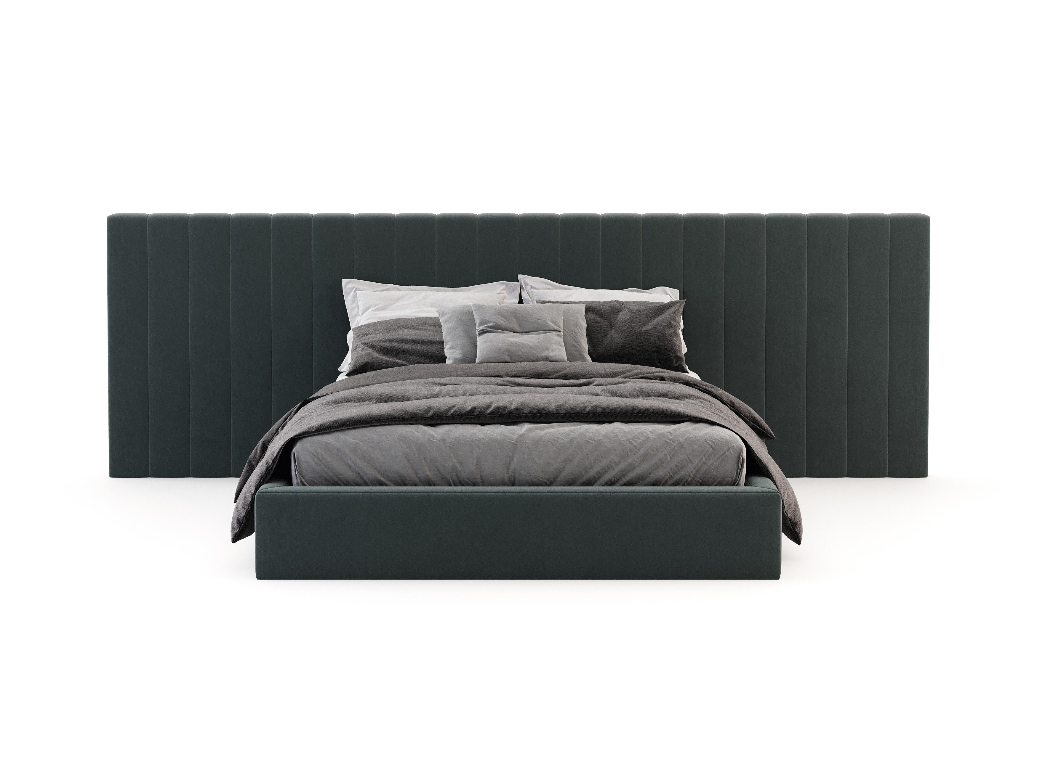 Double Modern Milan Bed made with suede, Handmade by Stylish Club For ...