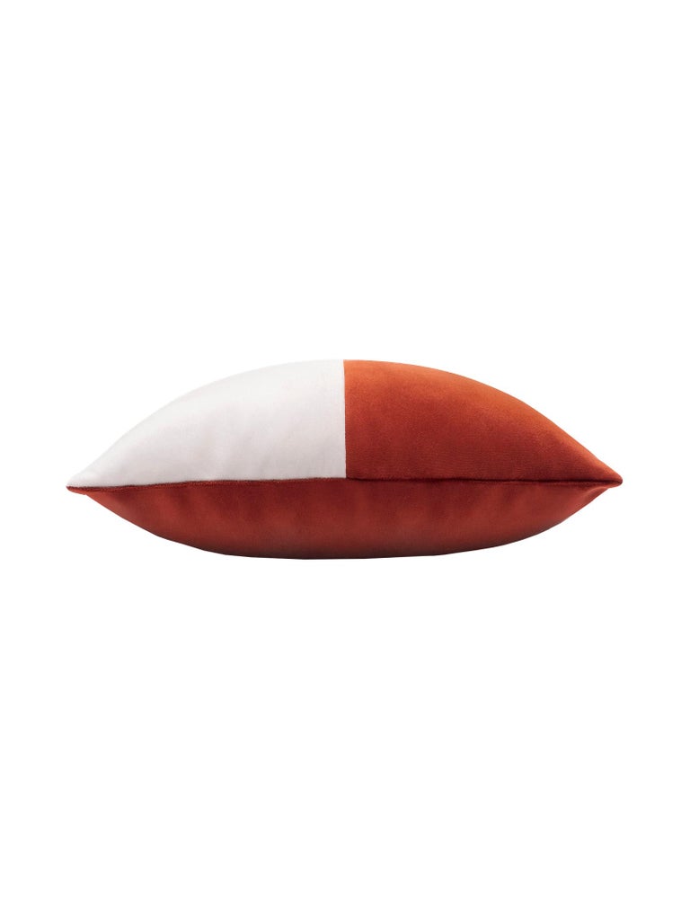Double Optical Brick Red Cushion For Sale at 1stDibs