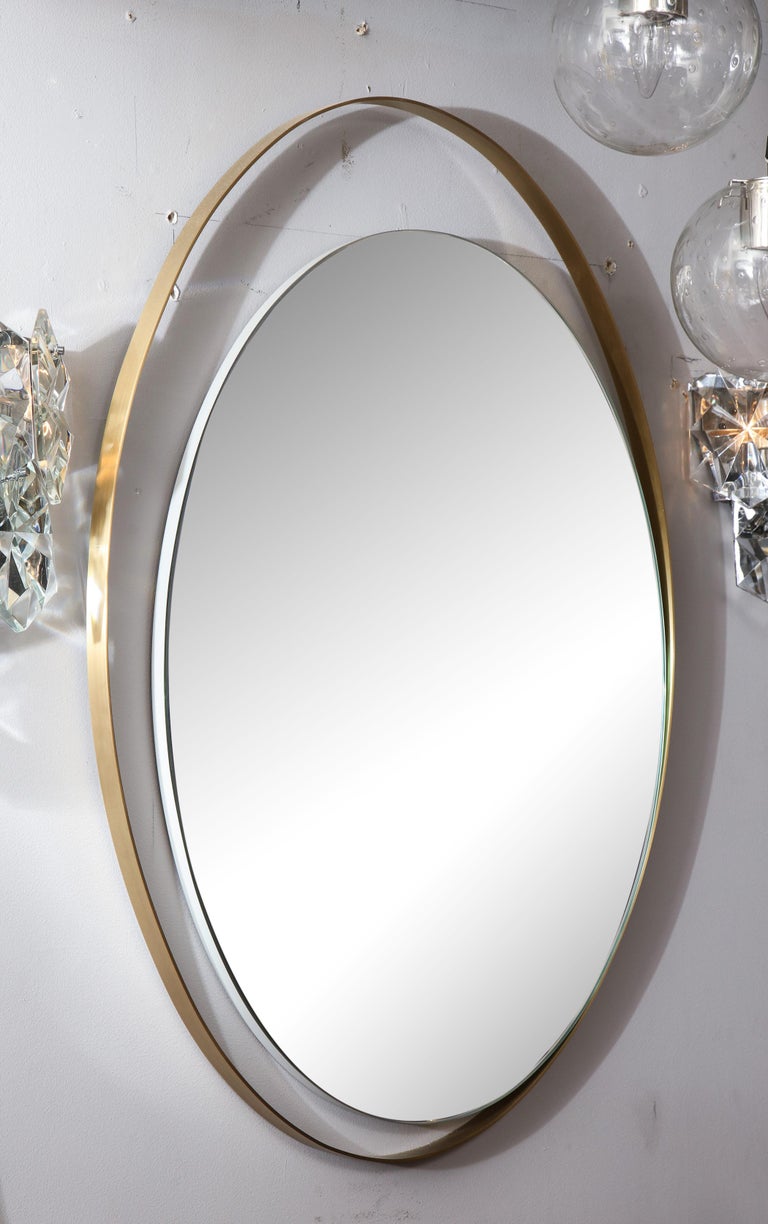 Floating Oval Mirror in Offset Brass Frame For Sale at 1stDibs | white ...