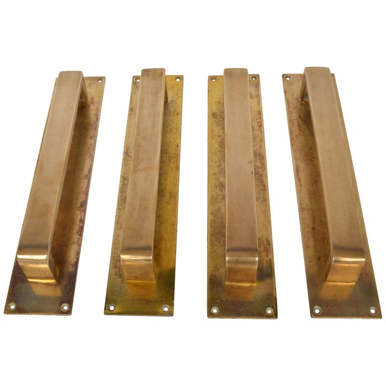 Double Pair of Bronze Push and Pull Door Handles at 1stDibs