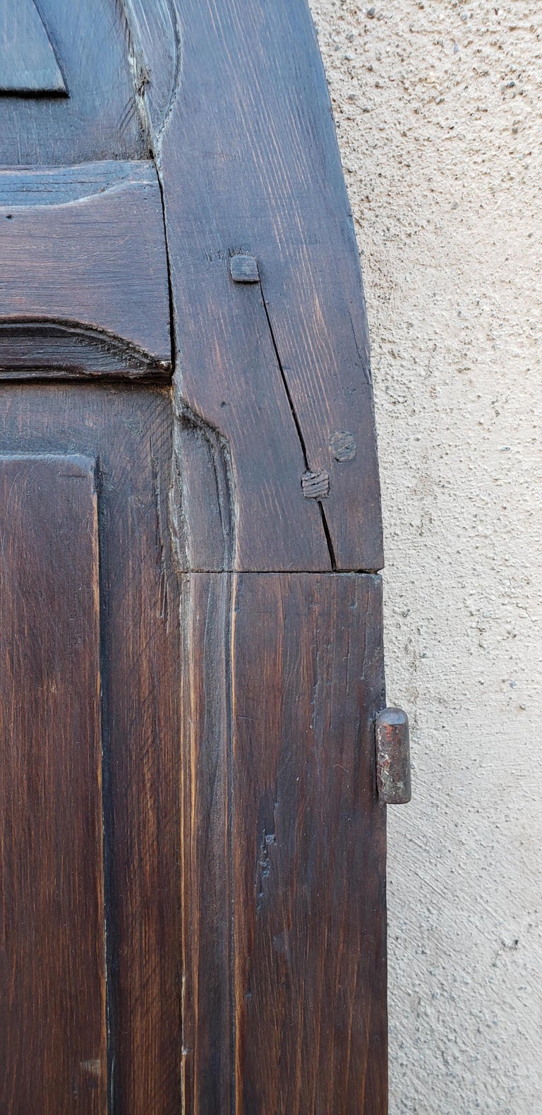 Double Panel Arched Moroccan Wooden Door, 23ND34 For Sale at 1stDibs