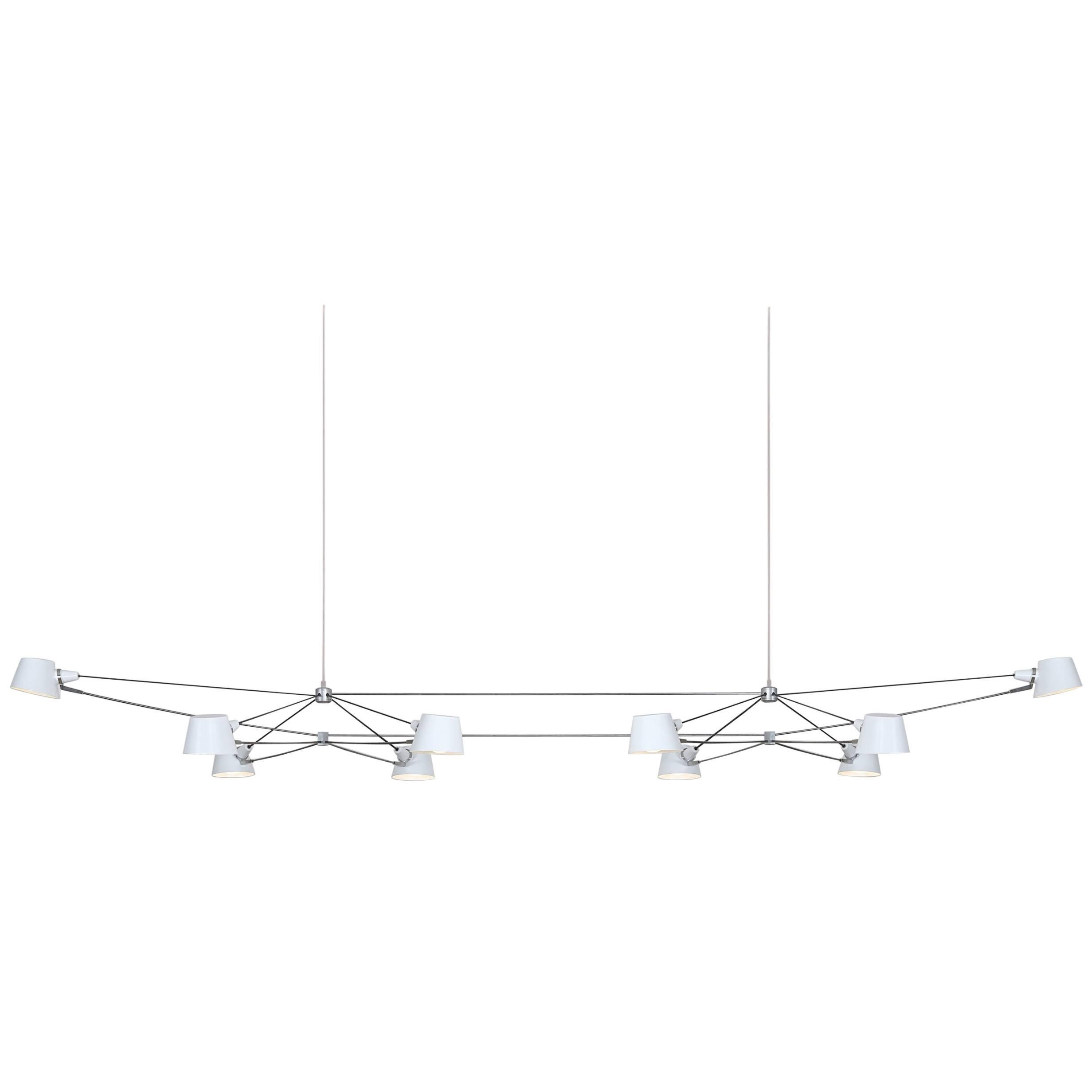 Pivot Chandelier White and Stainless by Ravenhill Studio For Sale at ...