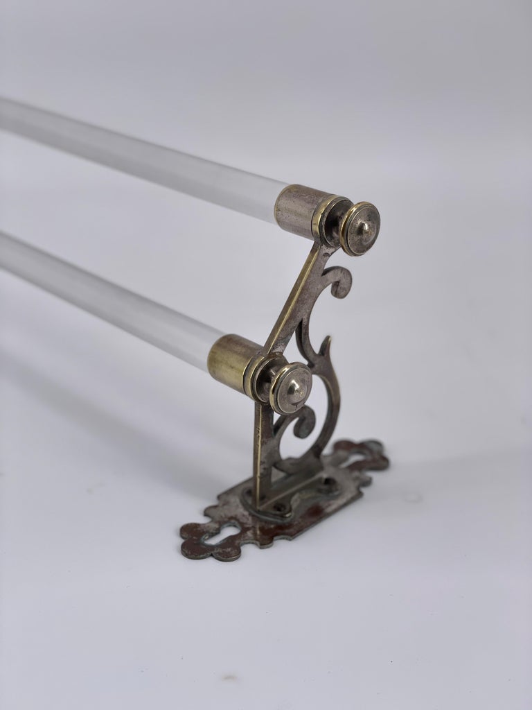 Antique French glass and Nickelled brass Double Towel Rail For Sale at ...