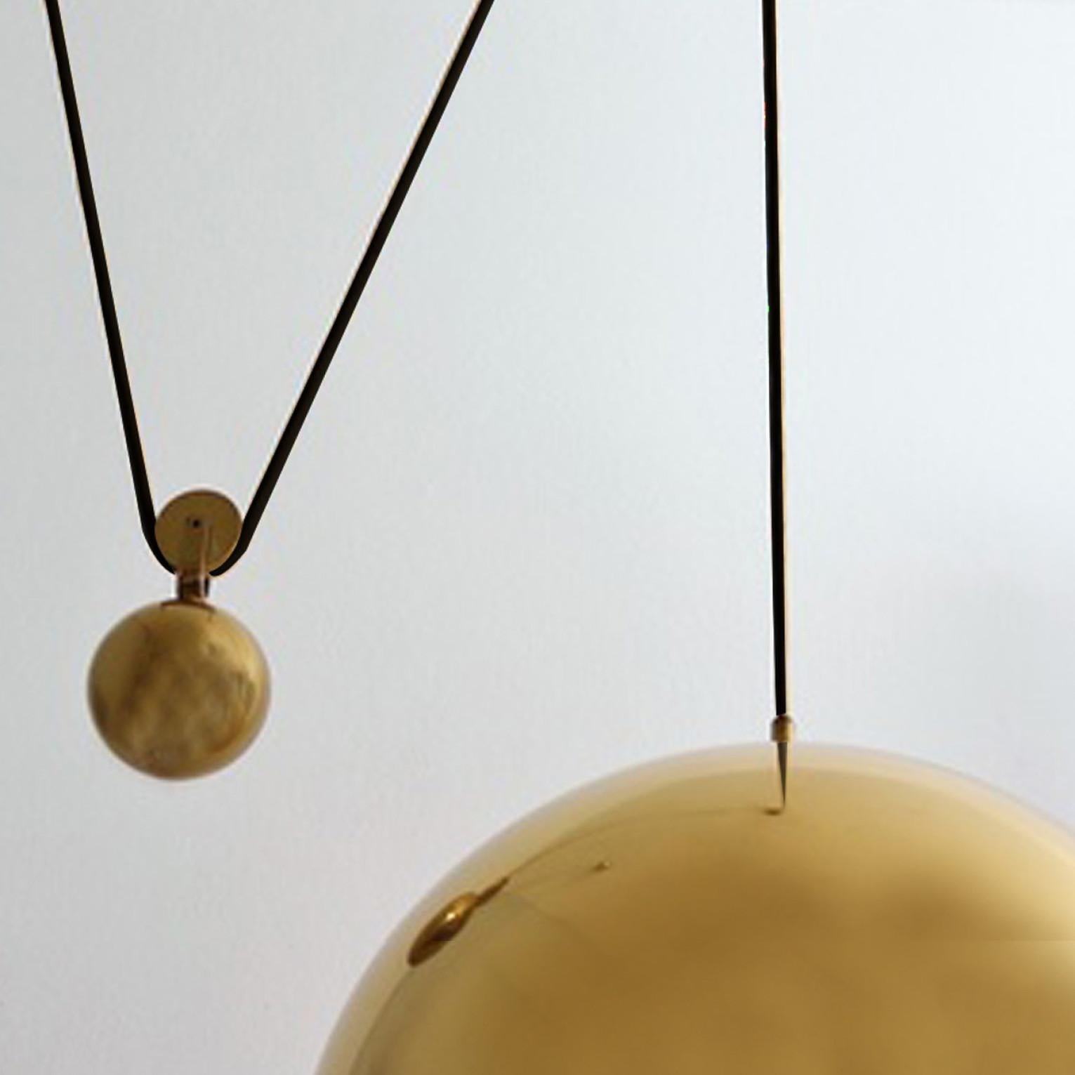 Double Pull Brass Pendant Light by Florian Schulz For Sale at 1stDibs