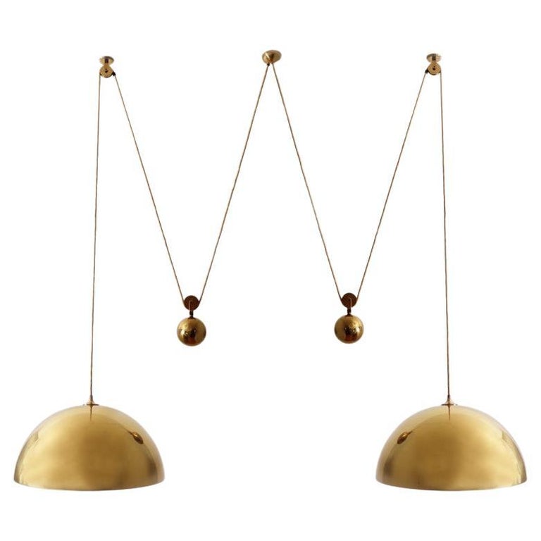 Double Pull Brass Pendant Light by Florian Schulz For Sale at 1stDibs