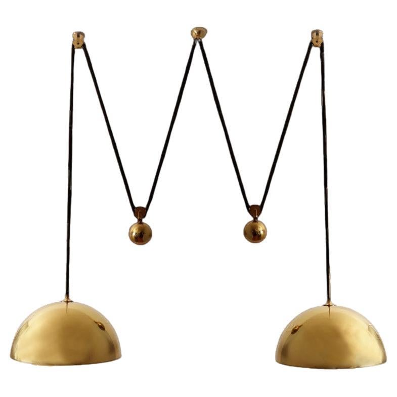 Double Pull Brass Pendant Light by Florian Schulz For Sale at 1stDibs