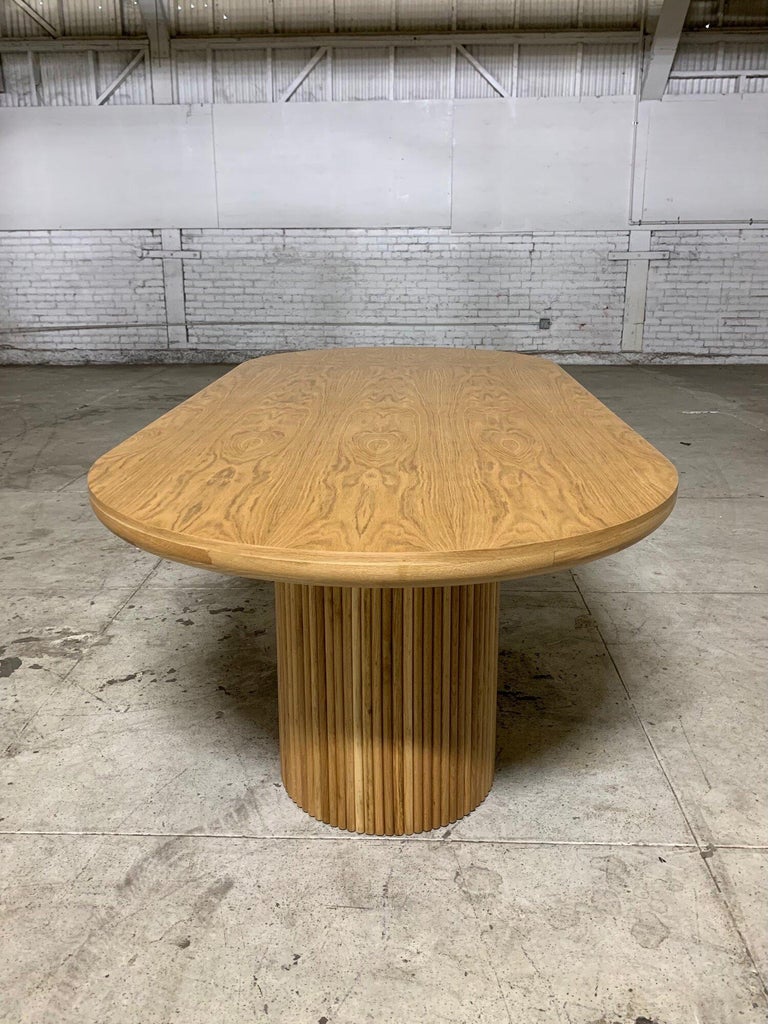 Double Reeded Pedestal Dining Table by Vintage on Point For Sale at 1stDibs