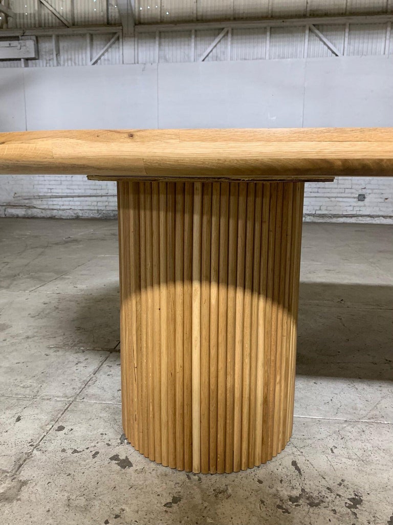Double Reeded Pedestal Dining Table by Vintage on Point For Sale at 1stDibs
