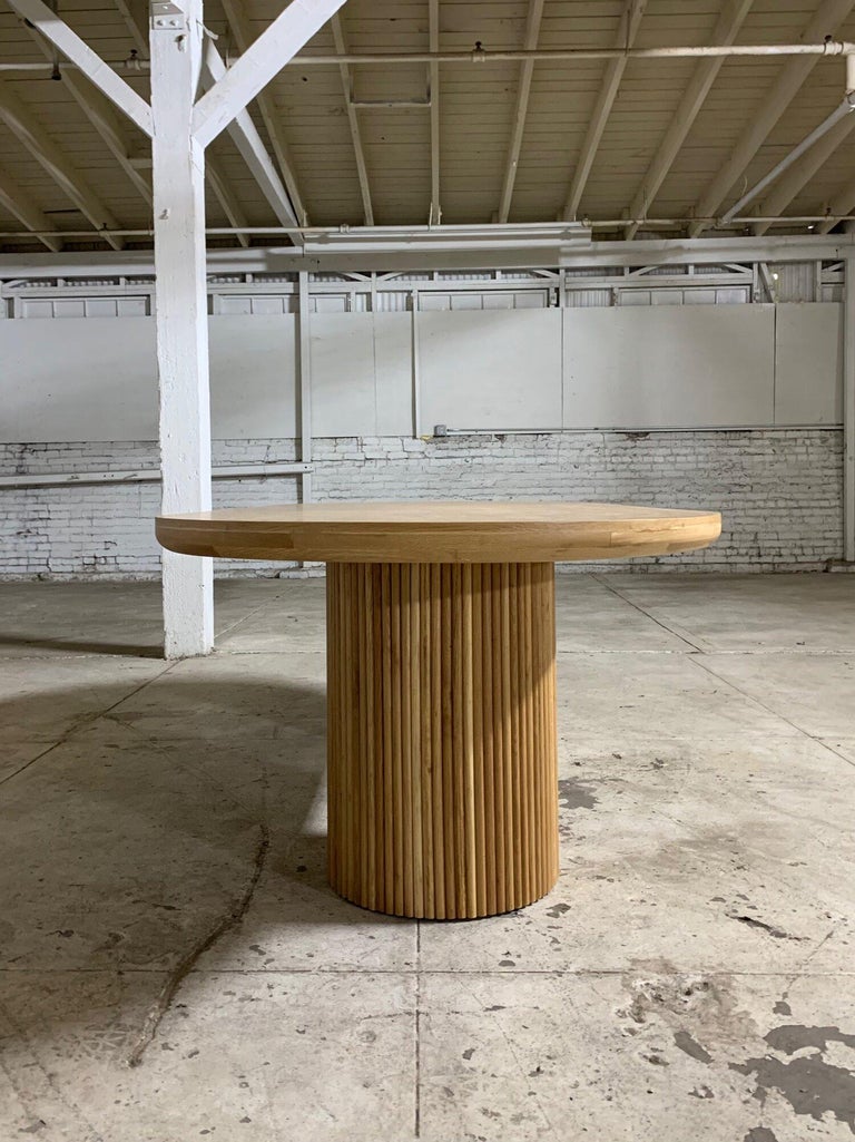 Double Reeded Pedestal Dining Table by Vintage on Point For Sale at 1stDibs