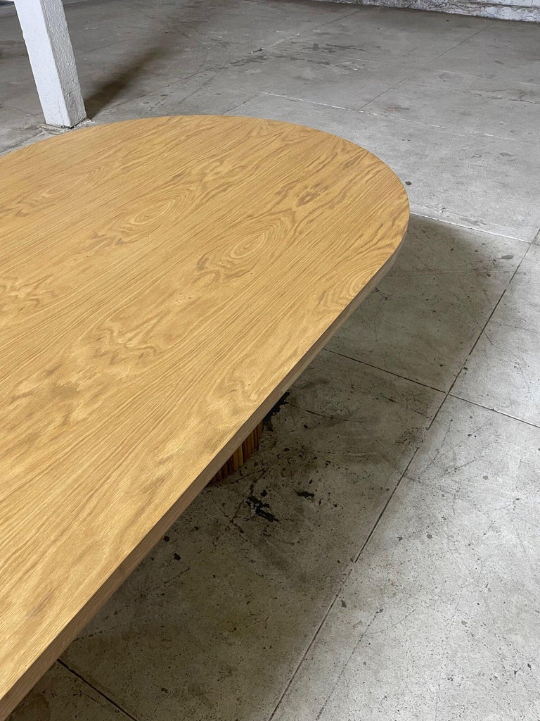 Double Reeded Pedestal Dining Table by Vintage on Point For Sale at 1stDibs