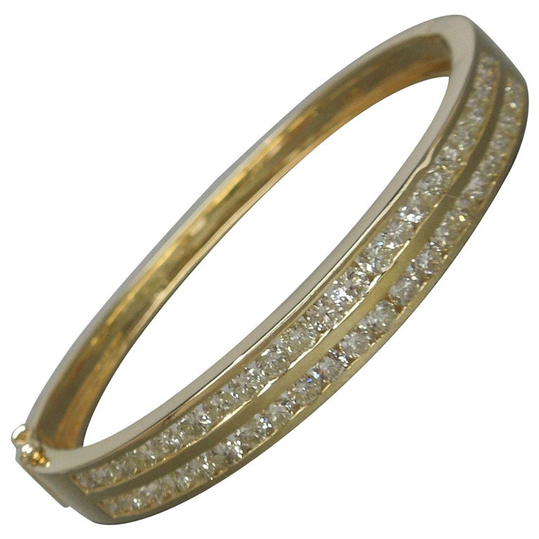 Double Row Diamond Bangle at 1stDibs