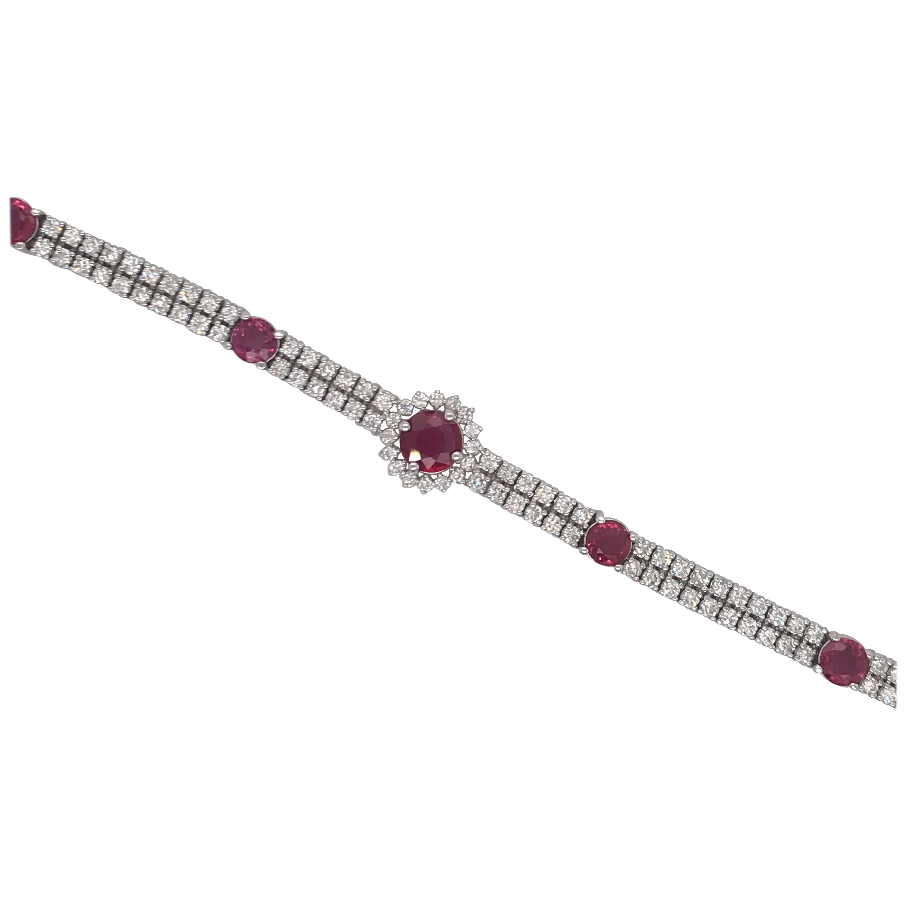 Ruby And Diamond Tennis Bracelet At 1stdibs Ruby Tennis Bracelet Gold