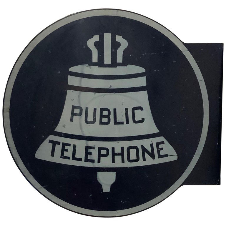 Bell System Public Telephone Porcelain Sign