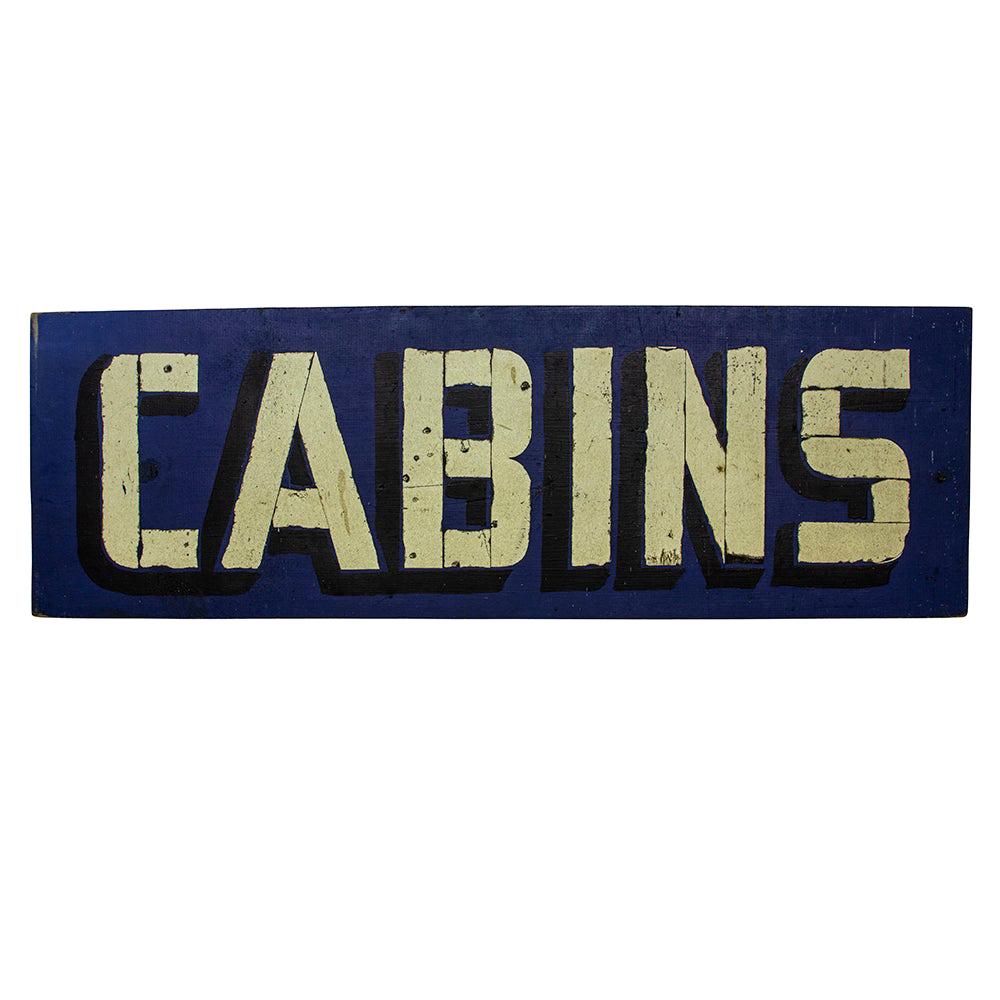 Double Sided "Cabins" Sign at 1stDibs