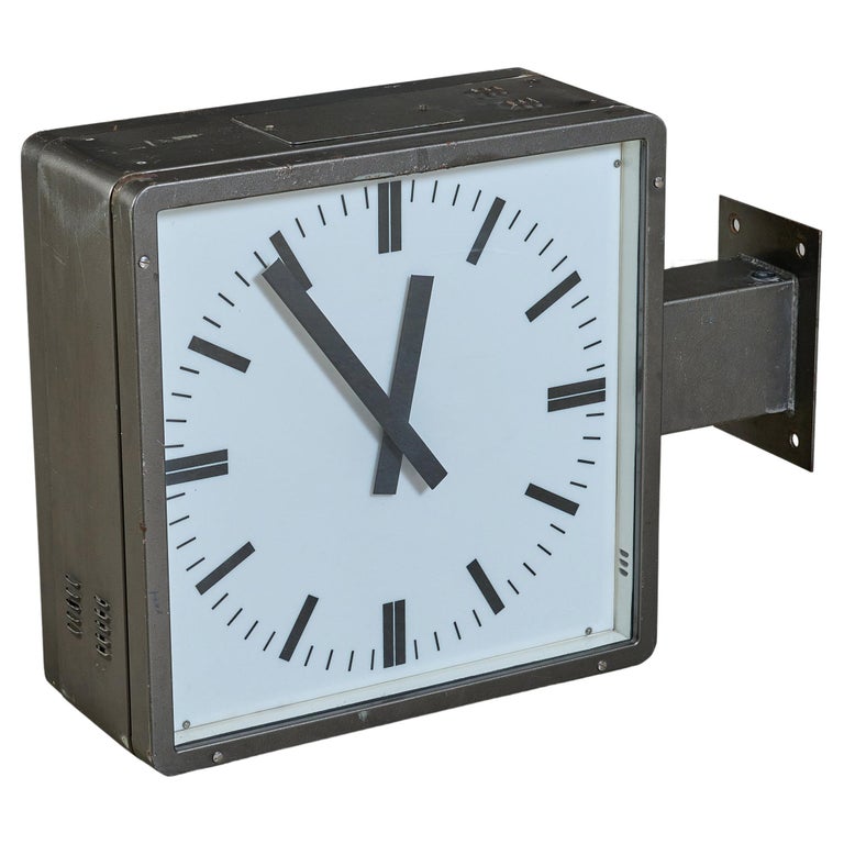 Double Sided Clock From a Train Station For Sale at 1stDibs