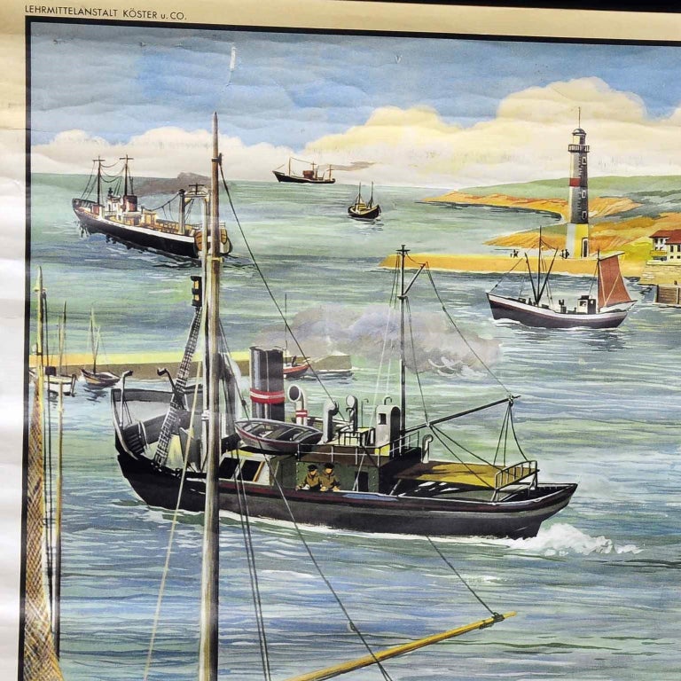 Double-Sided Cottagecore Wall Chart Fishing Harbour Goods Railway ...
