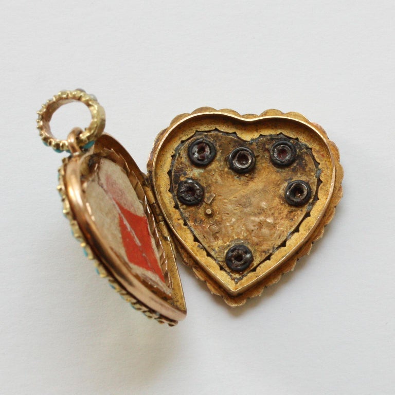Double Sided Georgian Heart Locket Pendant at 1stDibs