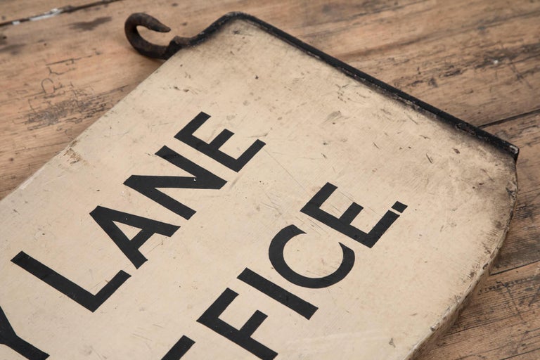 Double-Sided Steeley Lane Post Office Sign, circa 1920s For Sale at 1stDibs